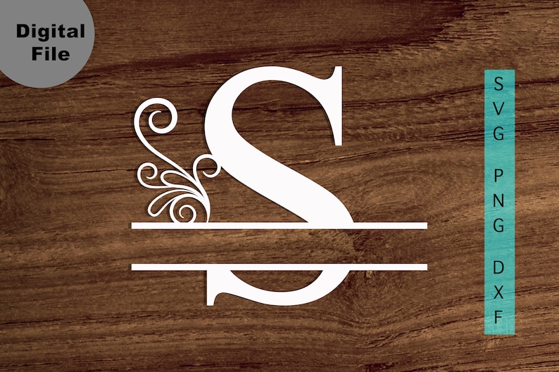 Split Letter S SVG/PNG/DXF Alphabet S Monogram Frame Instant - Etsy