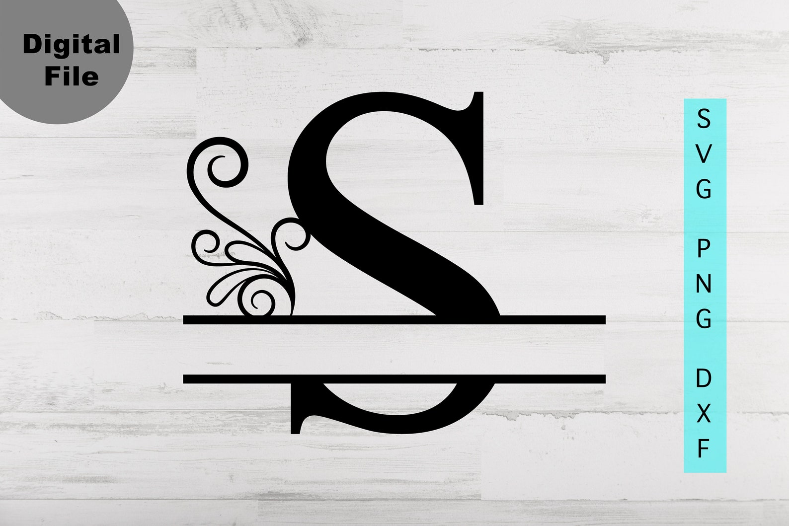Split Letter S SVG/PNG/DXF Alphabet S Monogram frame Instant | Etsy