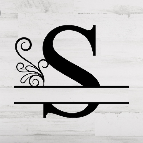 Floral Split Monogram Frame M Svg Split Letter M Svg/png/dxf - Etsy