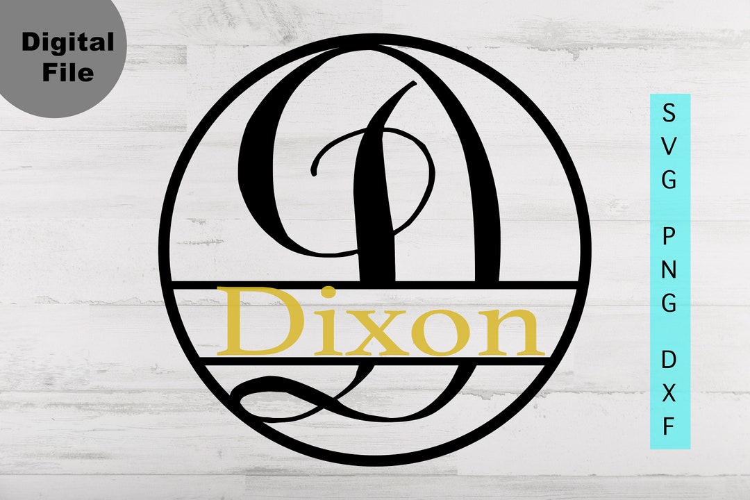 Split Monogram Frame D Svg, Split Letter D Svg/png/dxf File, Circle ...