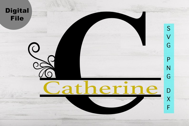 Split Monogram C SVG/PNG/DXF Alphabet C Monogram Frame - Etsy