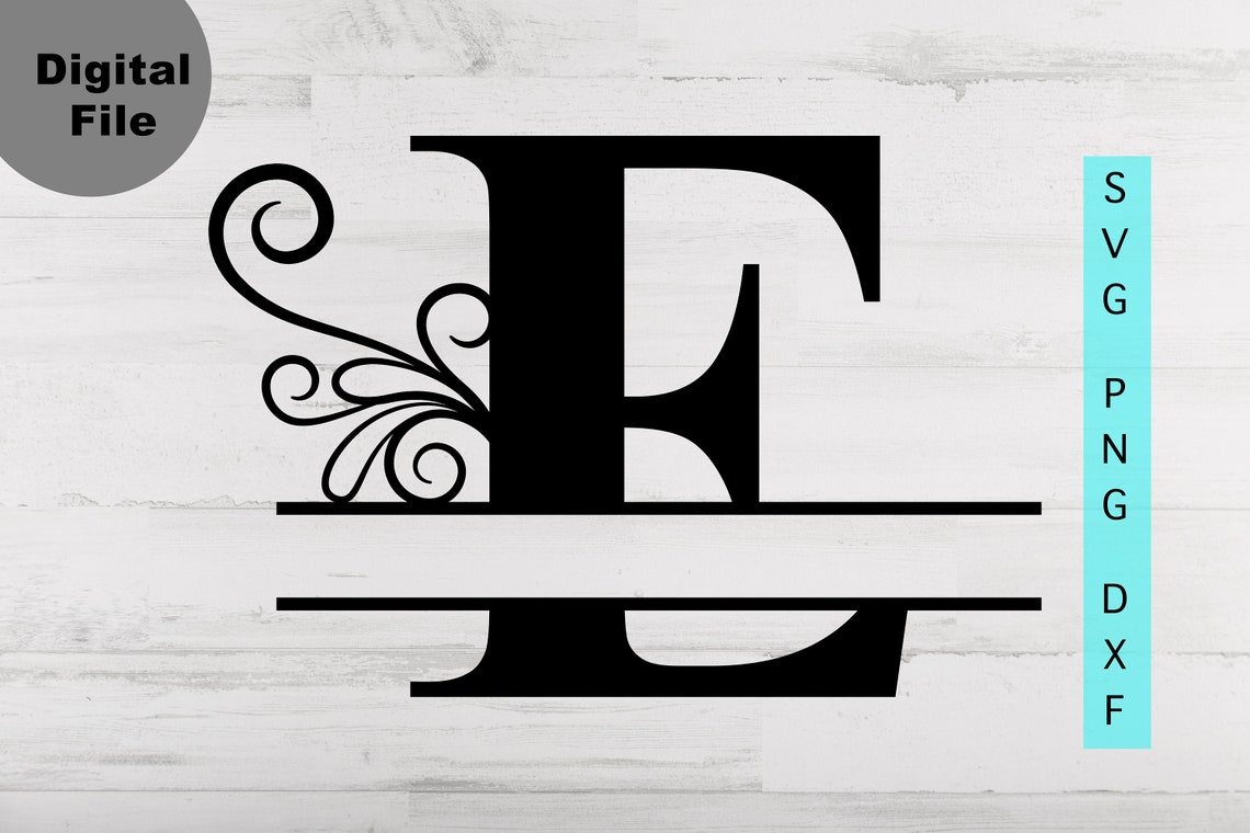 Split Monogram E SVG/PNG/DXF Alphabet E Monogram Frame | Etsy