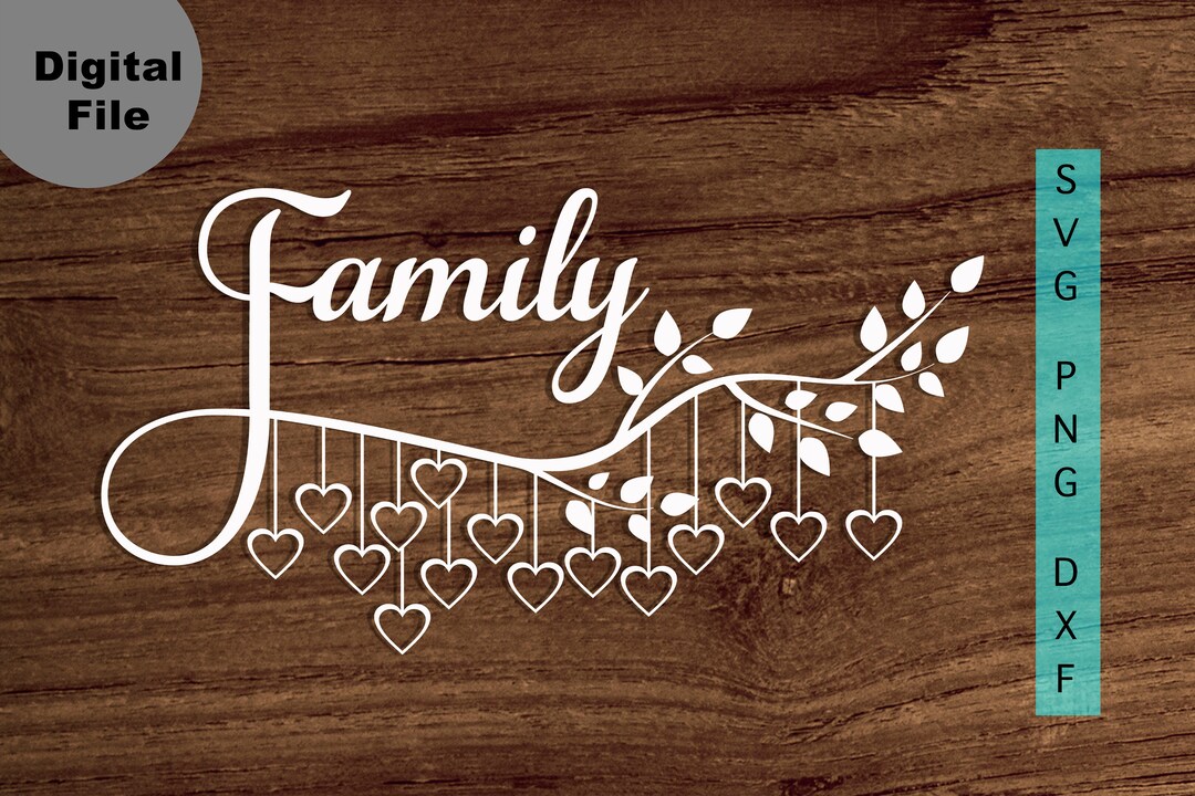 Family Tree 15 Members Svg, Family Tree Branch Heart Frame Svg/png/dxf ...