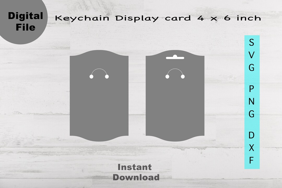 Keychain Display Card Svg, Keyring Holder Card Template, Keychain ...