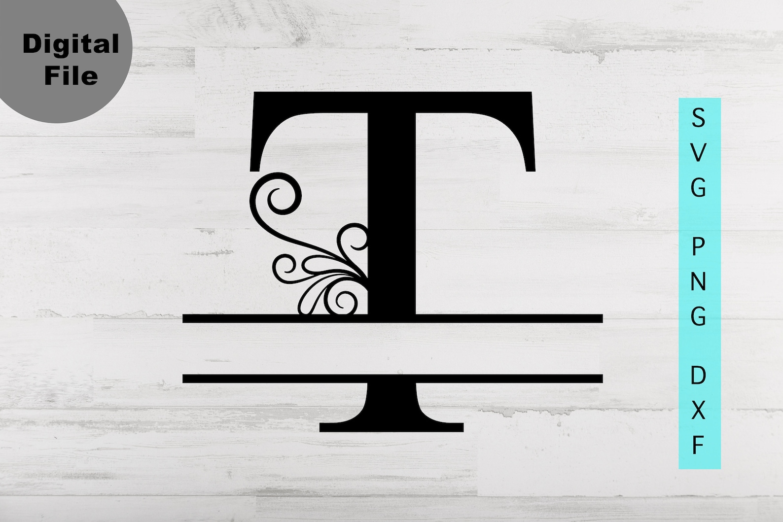 Split Letter T SVG/PNG/DXF Alphabet T Monogram Frame Instant - Etsy