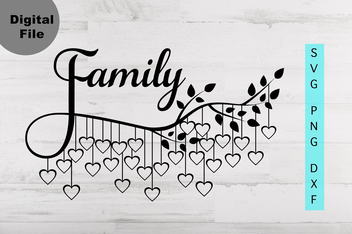 Family Tree 28 Members Svg Family Tree Branch Heart Frame - Etsy