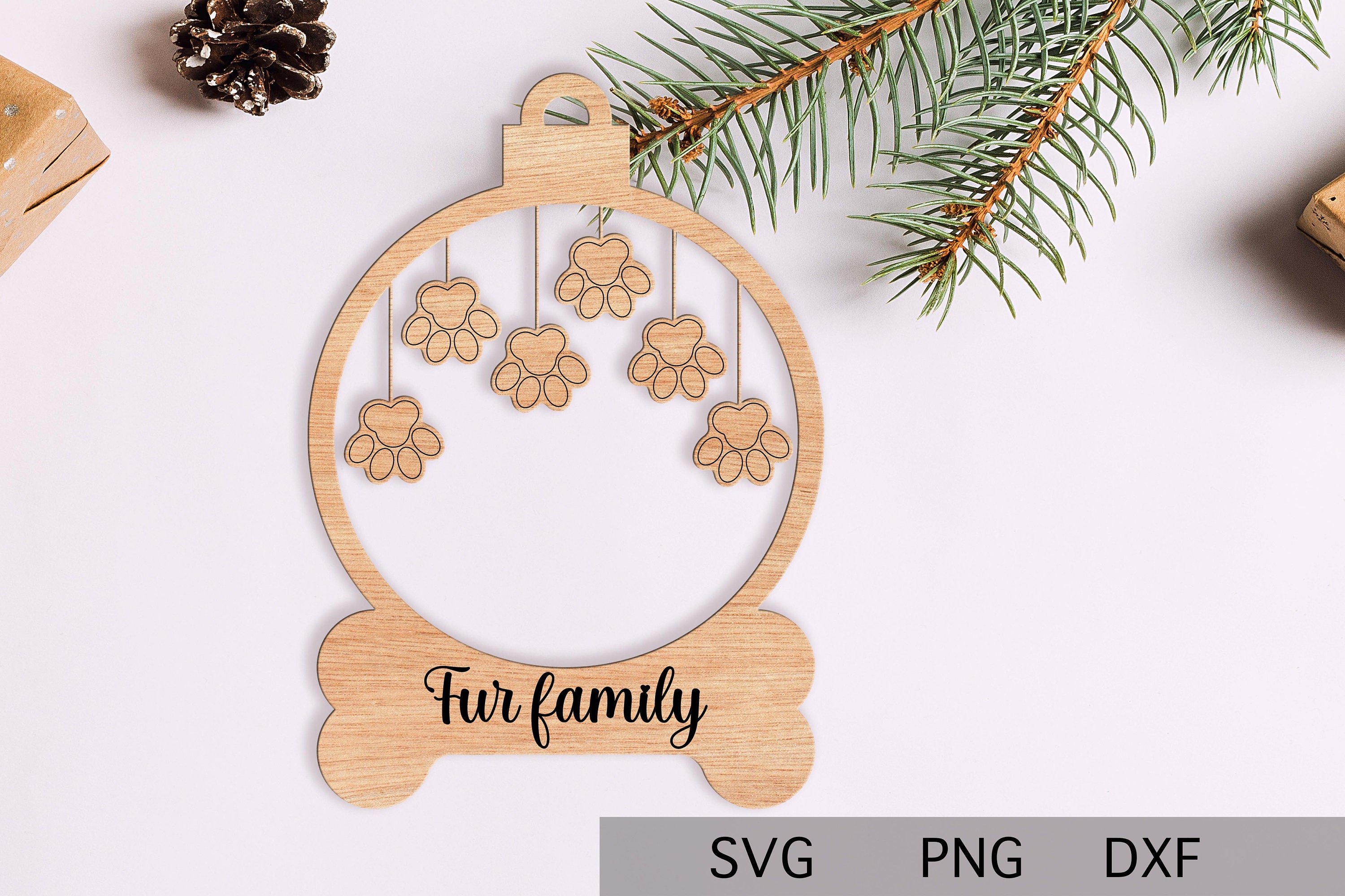 Pet Family Ornament Svg Bundle, Dog Paw Ornament Svg/dxf File, Circle ...