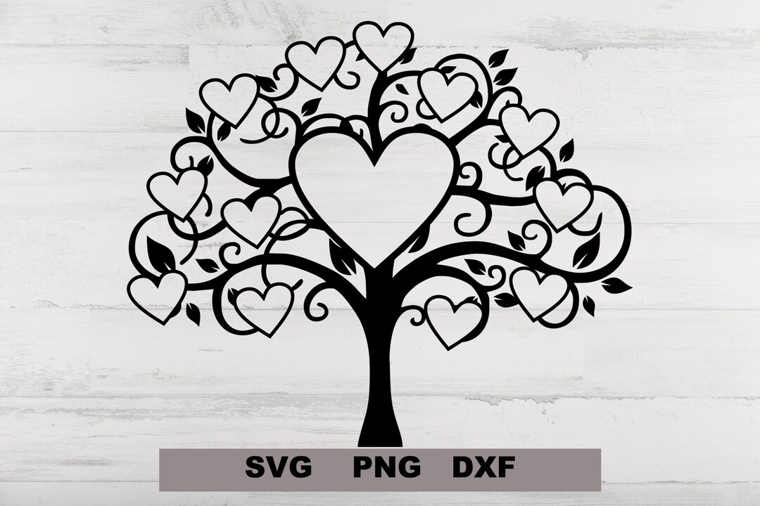 Family Tree 13 Members Svg, Family Heart Tree Svg/png.dxf File, Family ...