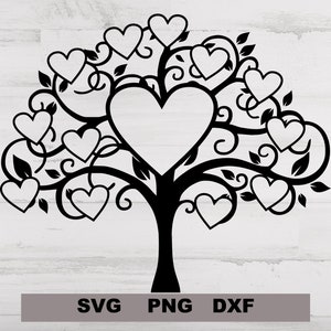 Family Tree 13 Members Svg, Family Heart Tree Svg/png.dxf File, Family ...