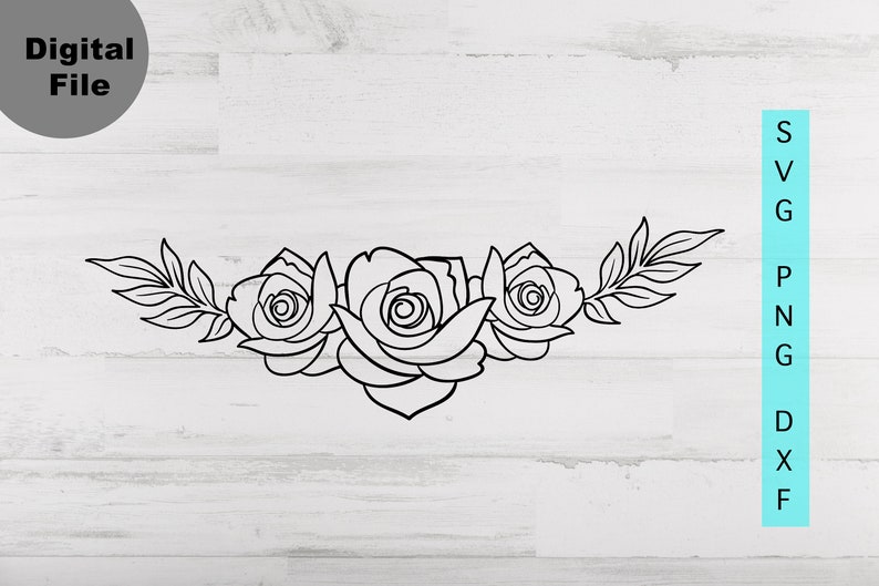 Floral Rose Svg Cut File Roses Outline Svg Rose Flower Svg - Etsy