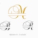 Split Letter Monogram Frame Svg, Fancy Script Alphabet Frame Monogram ...