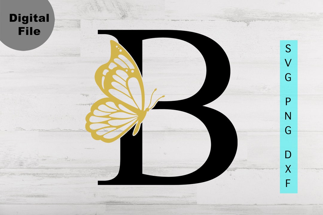 Butterfly Monogram B Frame Svg, Keychain Svg, Single Alphabet With ...