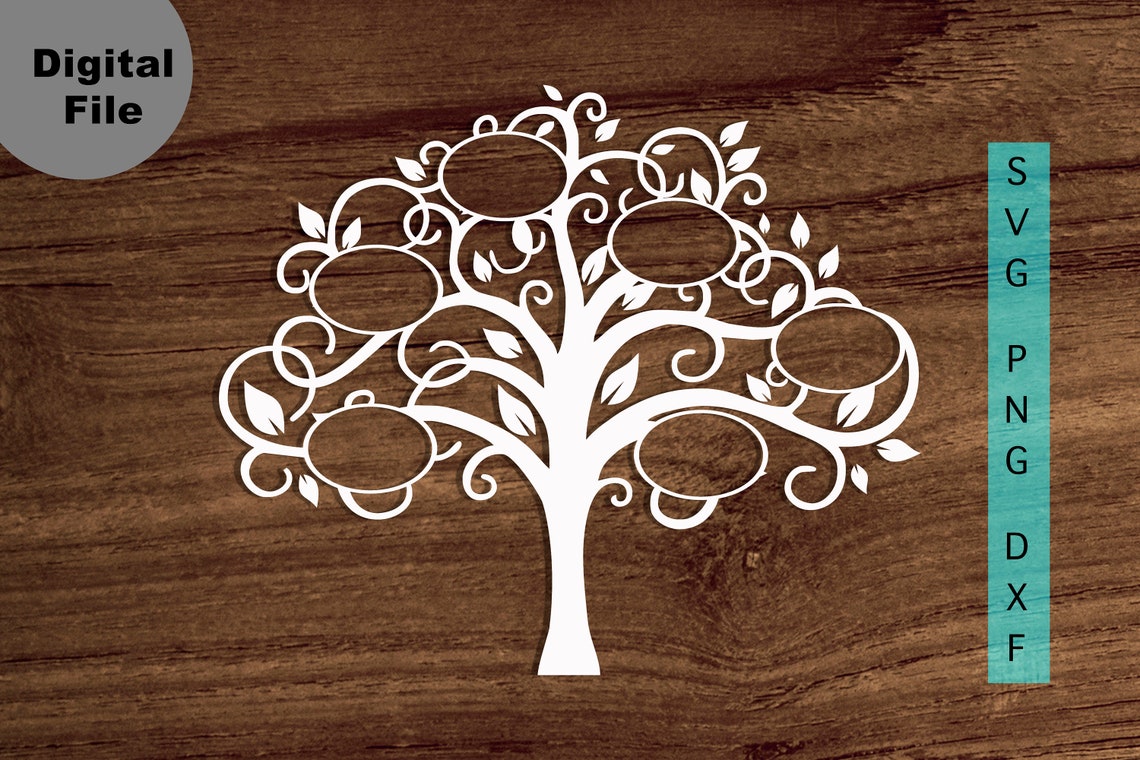 Family Tree 6 Members Svg Family Tree Oval Frame Svg/png.dxf - Etsy