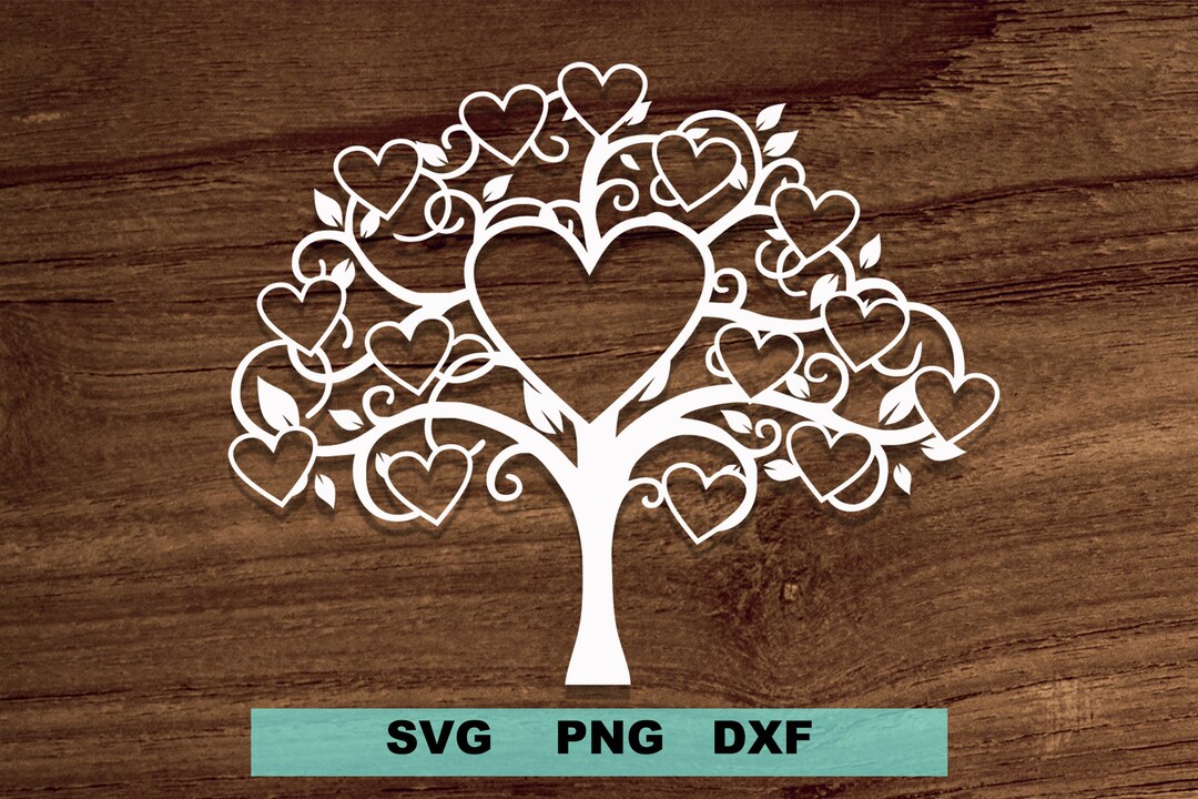 Family Tree 15 Members Svg, Family Heart Tree Svg/png/dxf File, Family ...
