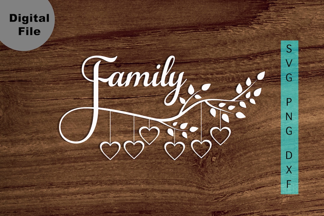 Family Tree 6 Members Svg, Custom Tree Branch Heart Frame Svg/png/dxf ...