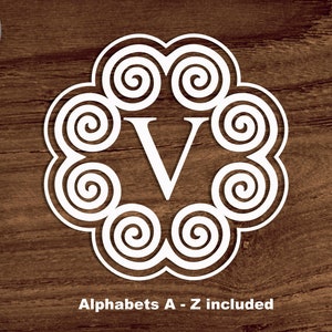 Hmong Monogram Frame Svg, Hmong Alphabet Letters Svg/png/dxf File ...