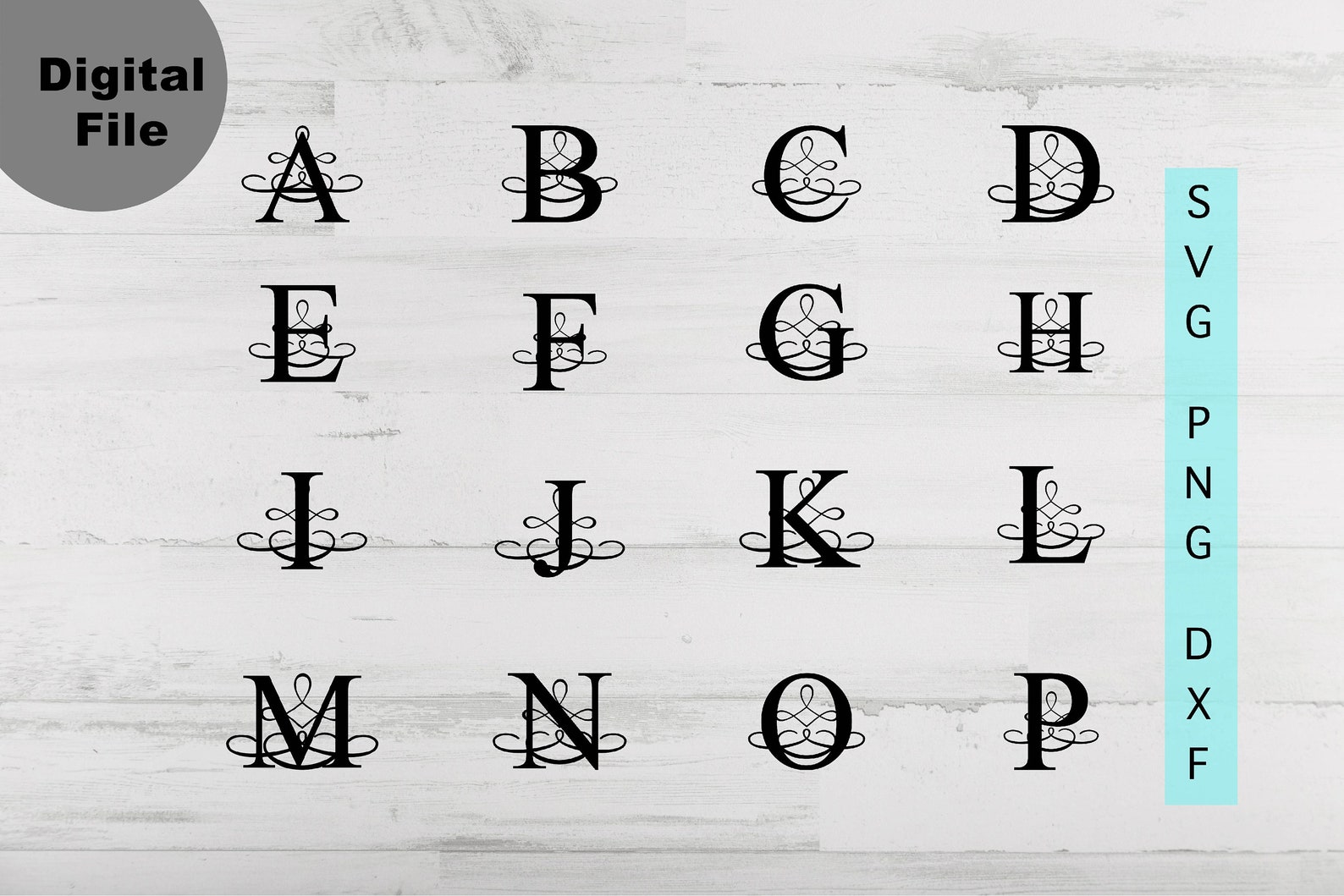 Monogram Svg Fancy Alphabet Letters Svg/png/dxf Cut Files | Etsy