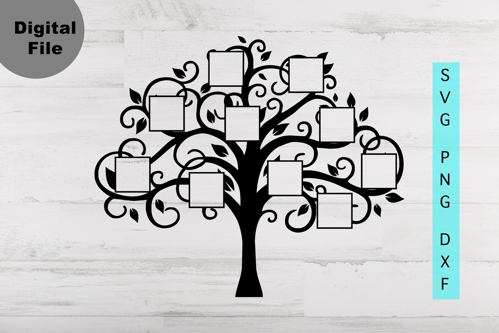 Family Tree 10 members Svg Family Tree square Svg/png/dxf | Etsy