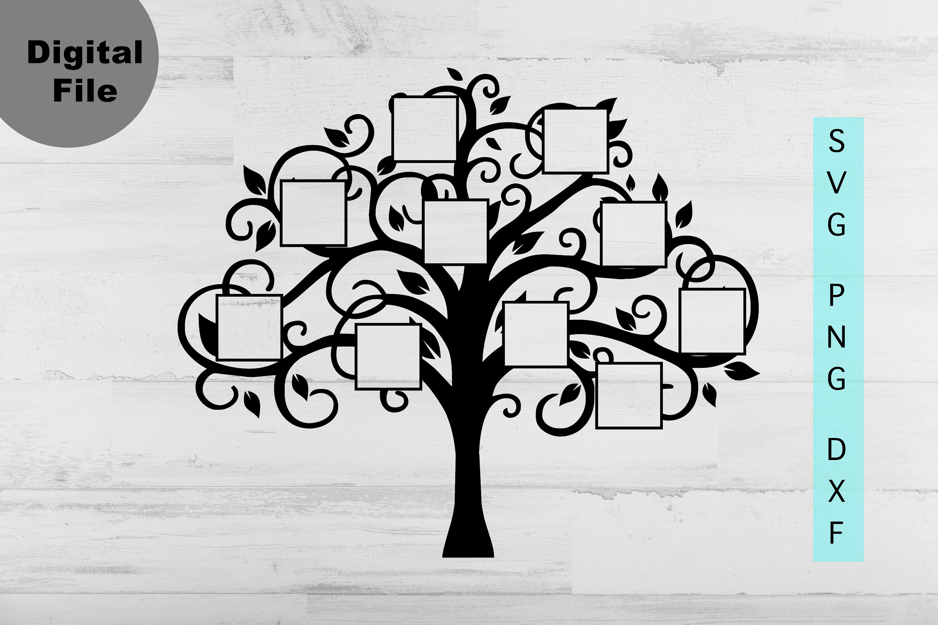 Family Tree 10 members Svg Family Tree square Svg/png/dxf | Etsy