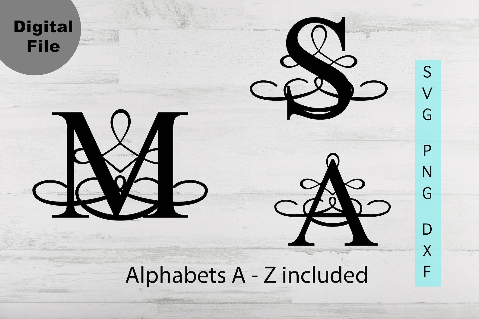Monogram Svg Fancy Alphabet Letters Svg/png/dxf Cut Files - Etsy