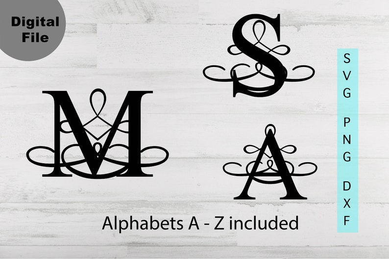 Monogram Svg, Fancy Alphabet Letters Svg/png/dxf Cut Files, Alphabets ...