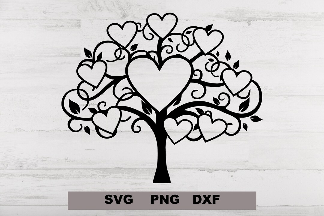 Grand Kids Tree 9 Hearts Svg, Reunion Family Heart Tree Svg/png/dxf ...