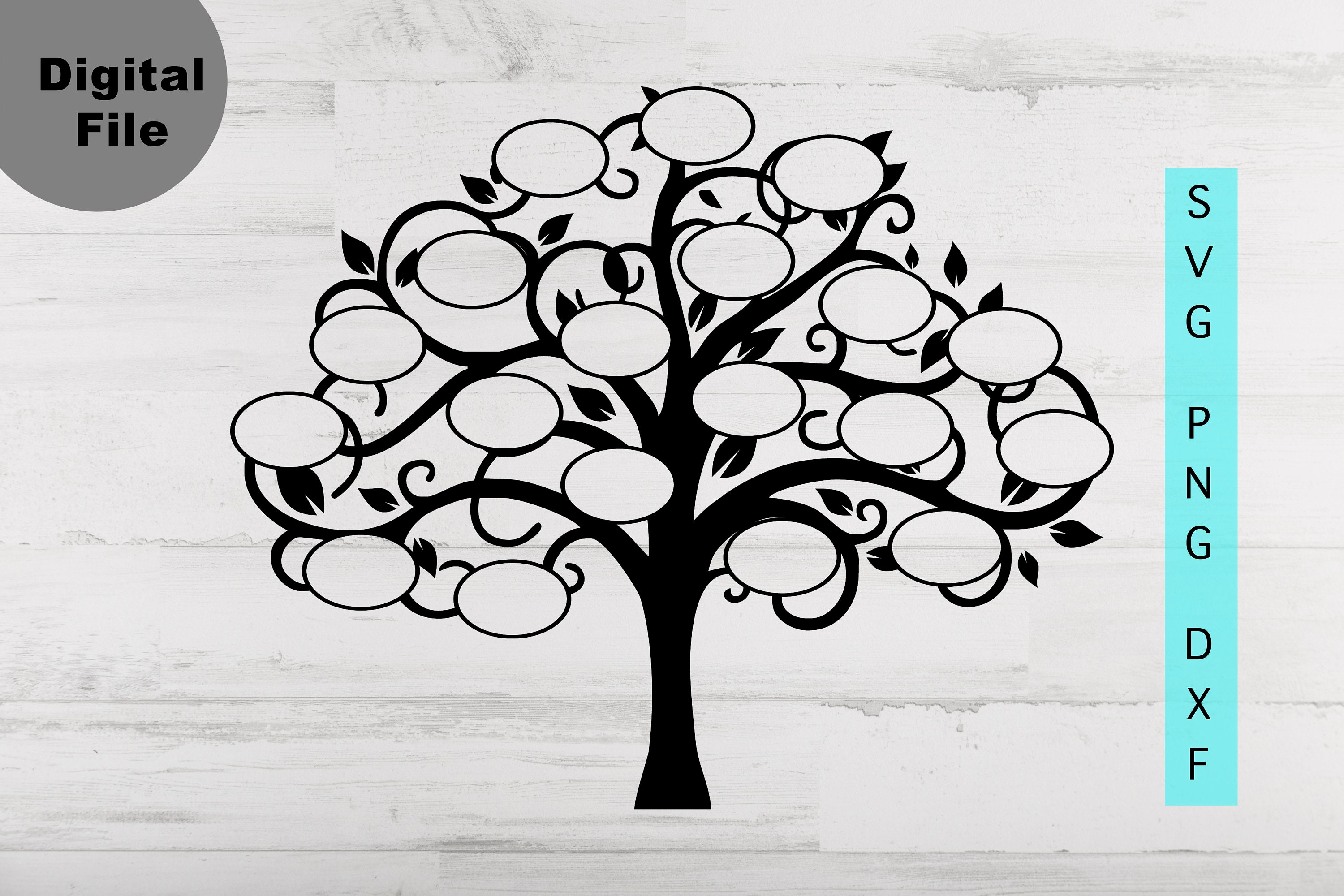 Family Tree 15-25 Members Svg Bundle Oval Frame Family Tree - Etsy