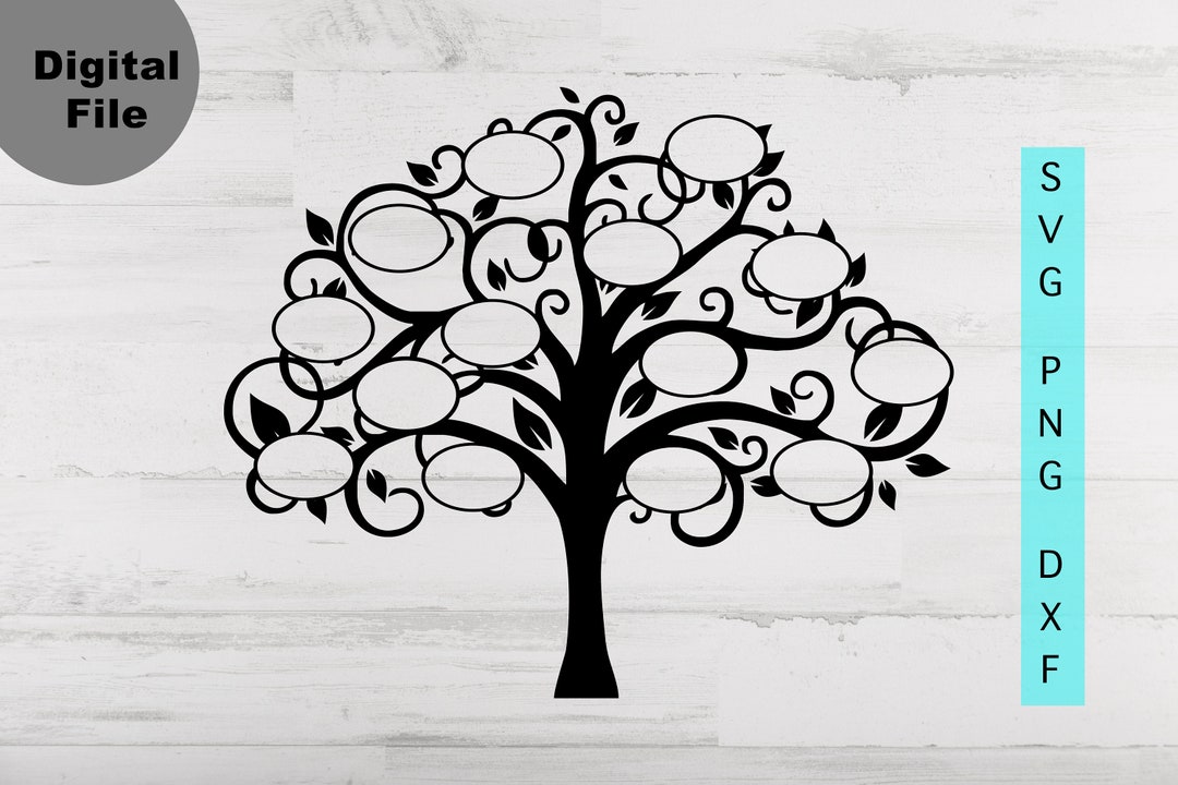 Family Tree 14 Members Svg Family Tree Oval Frame Svg/png.dxf - Etsy