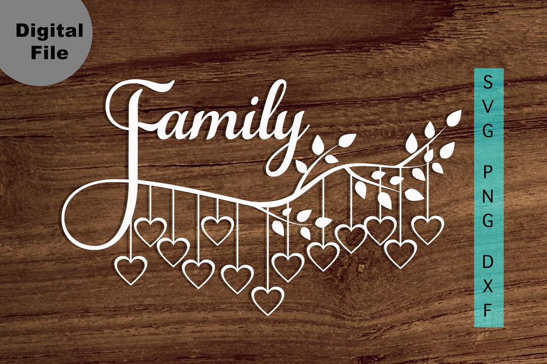 Family Tree 13 Members Svg, Family Tree Branch Heart Frame Svg/png/dxf ...