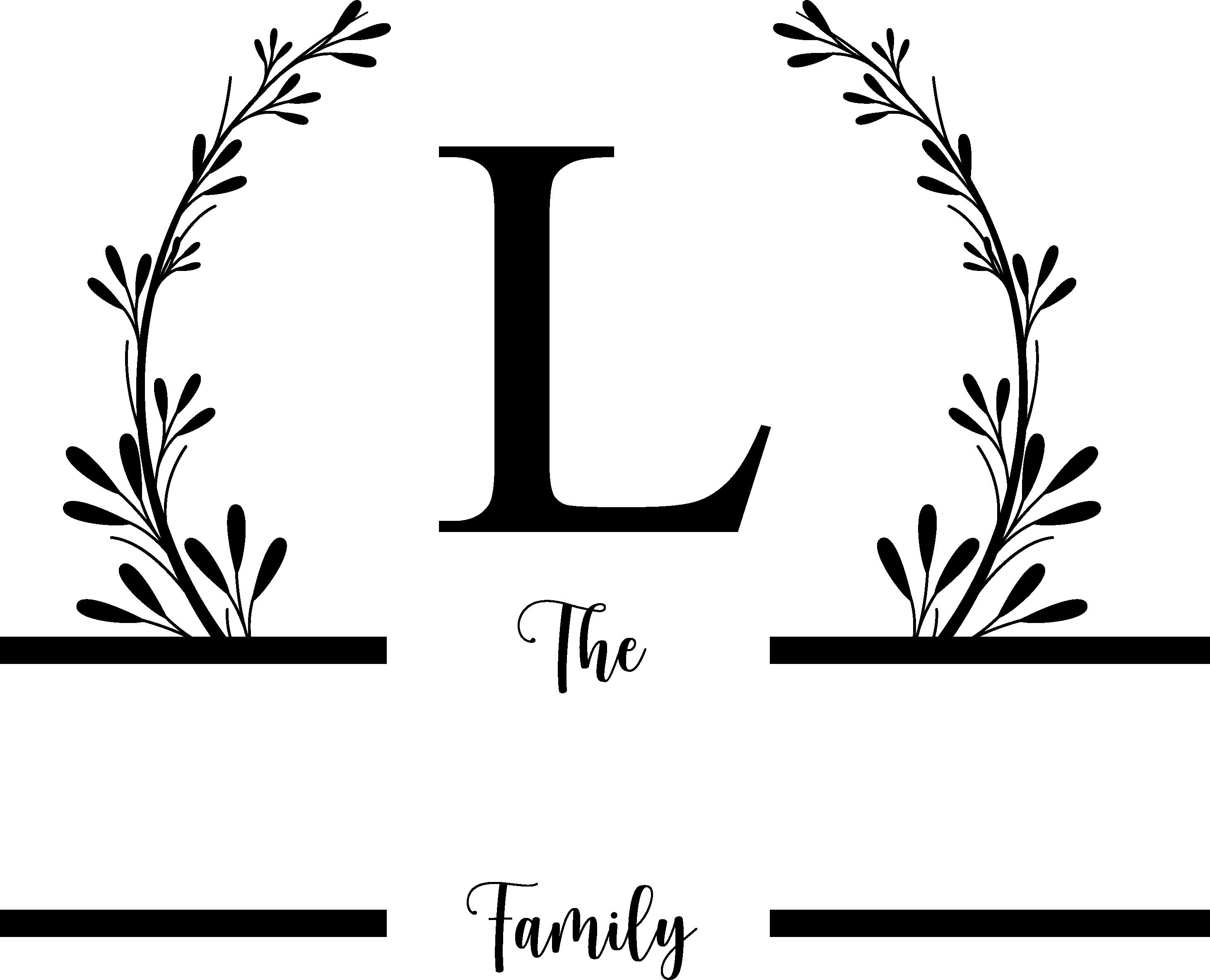 Family Name Sign Svg, Family Sign Svg/png/dxf File, Alphabet L Frame ...