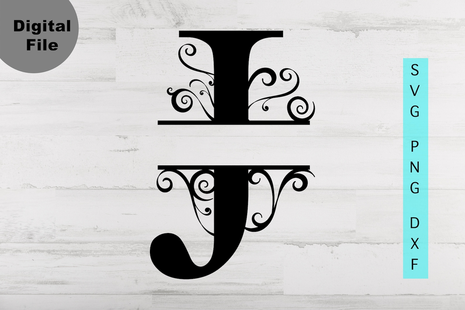 Floral Split Monogram Frame J Svg Split Letter J Svg/png.dxf - Etsy