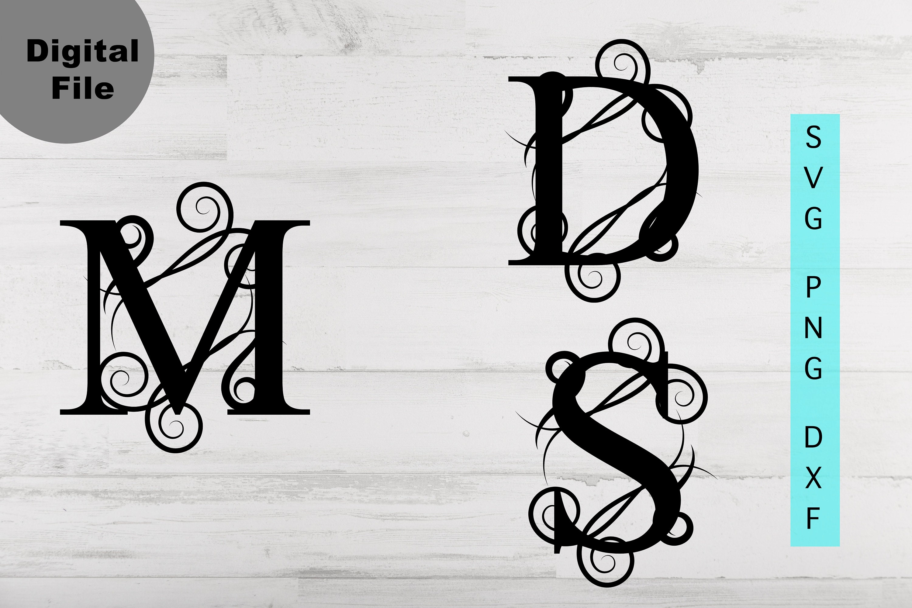 Flourish Monogram Frame Svg Fancy Alphabet Letters - Etsy