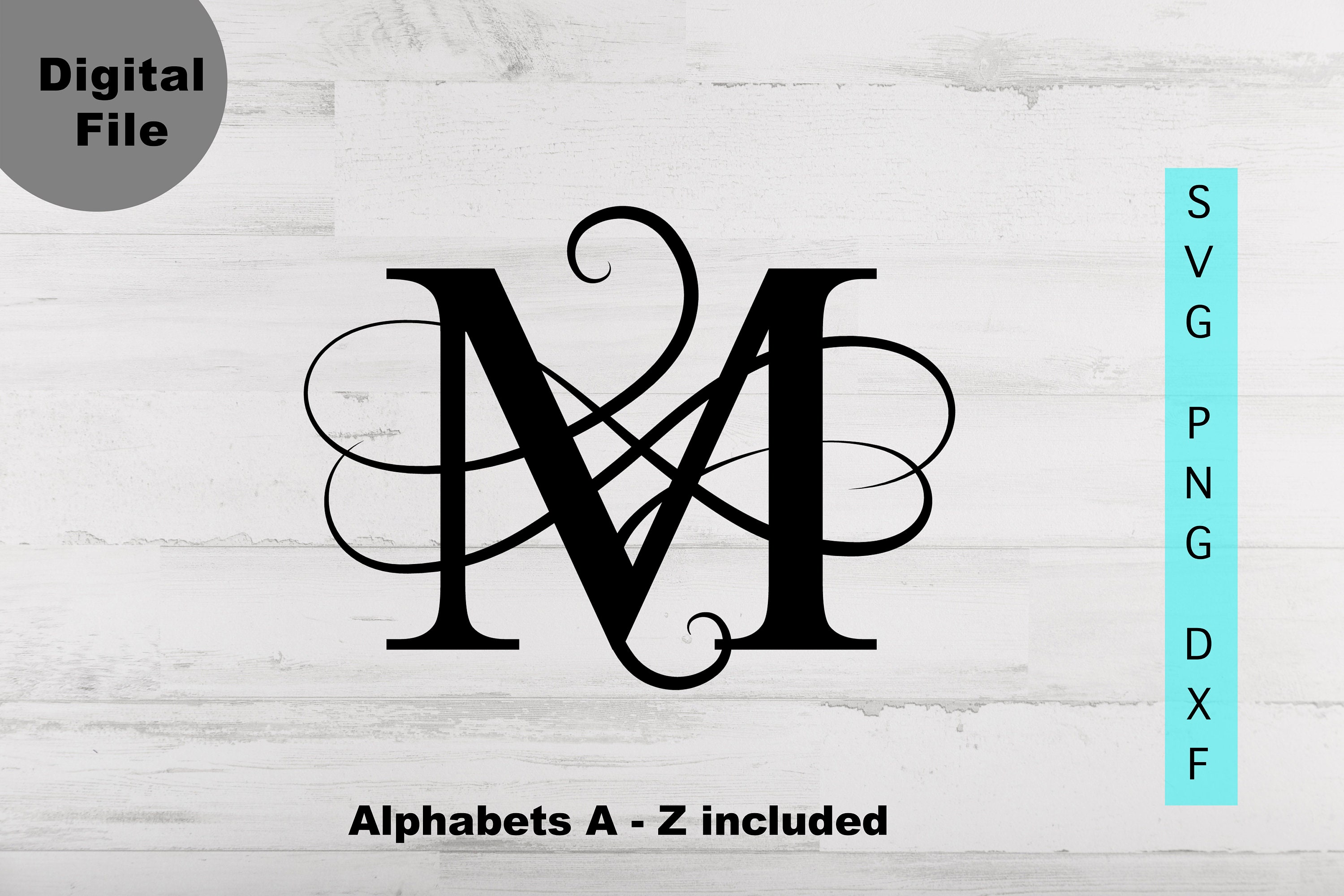 Monogram Svg, Fancy Alphabet Letters Svg/png/dxf Cut Files, Alphabets ...