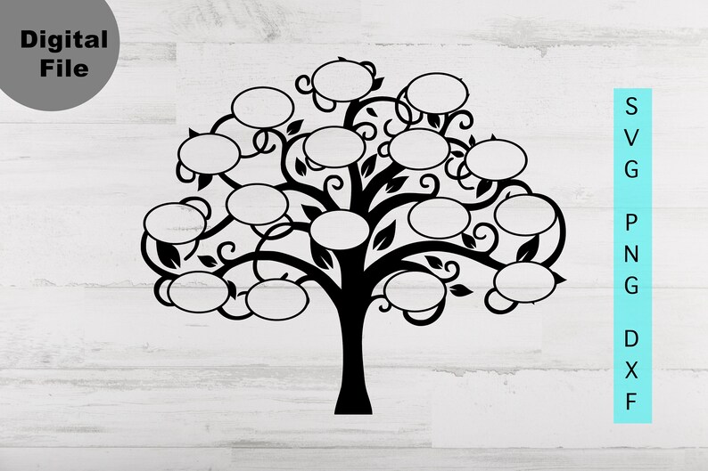 Family Tree 16 Members Svg Family Tree Oval Frame Svg/png.dxf - Etsy ...