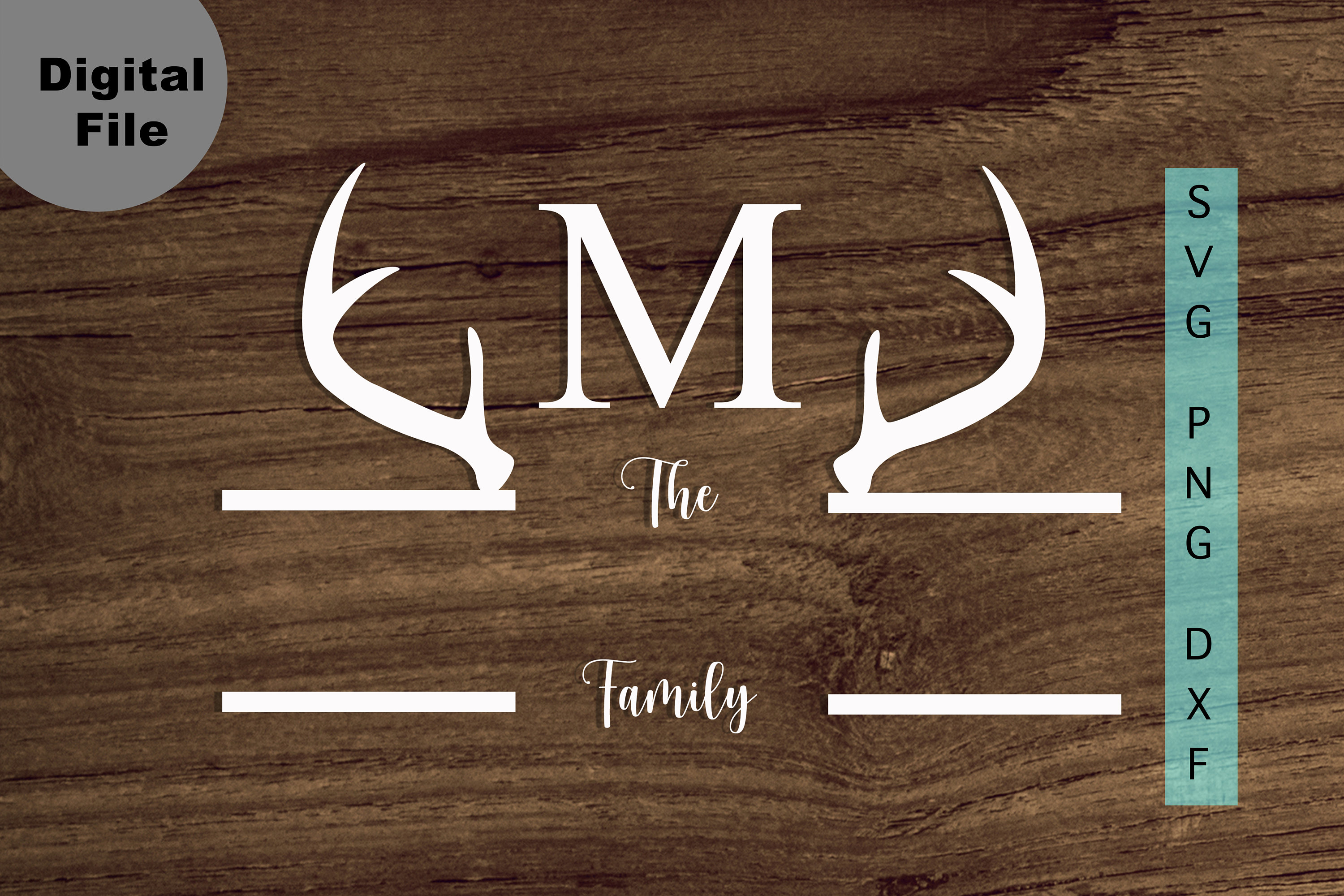 Family Sign Svg Antler Monogram SVG Sign Alphabet M Frame - Etsy