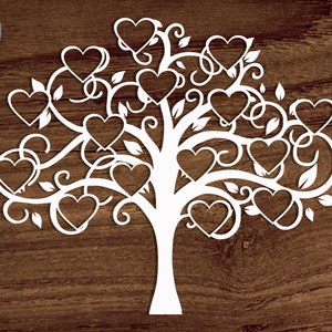 Family Tree 15 Members Svg, Family Heart Tree Svg/png.dxf File, Family ...