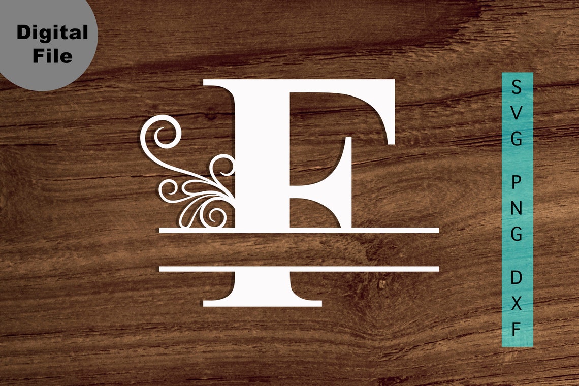 Split Monogram F SVG/PNG/DXF Alphabet F Monogram Frame - Etsy