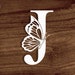 Butterfly Monogram J Frame Svg, Keychain Svg, Single Alphabet With ...