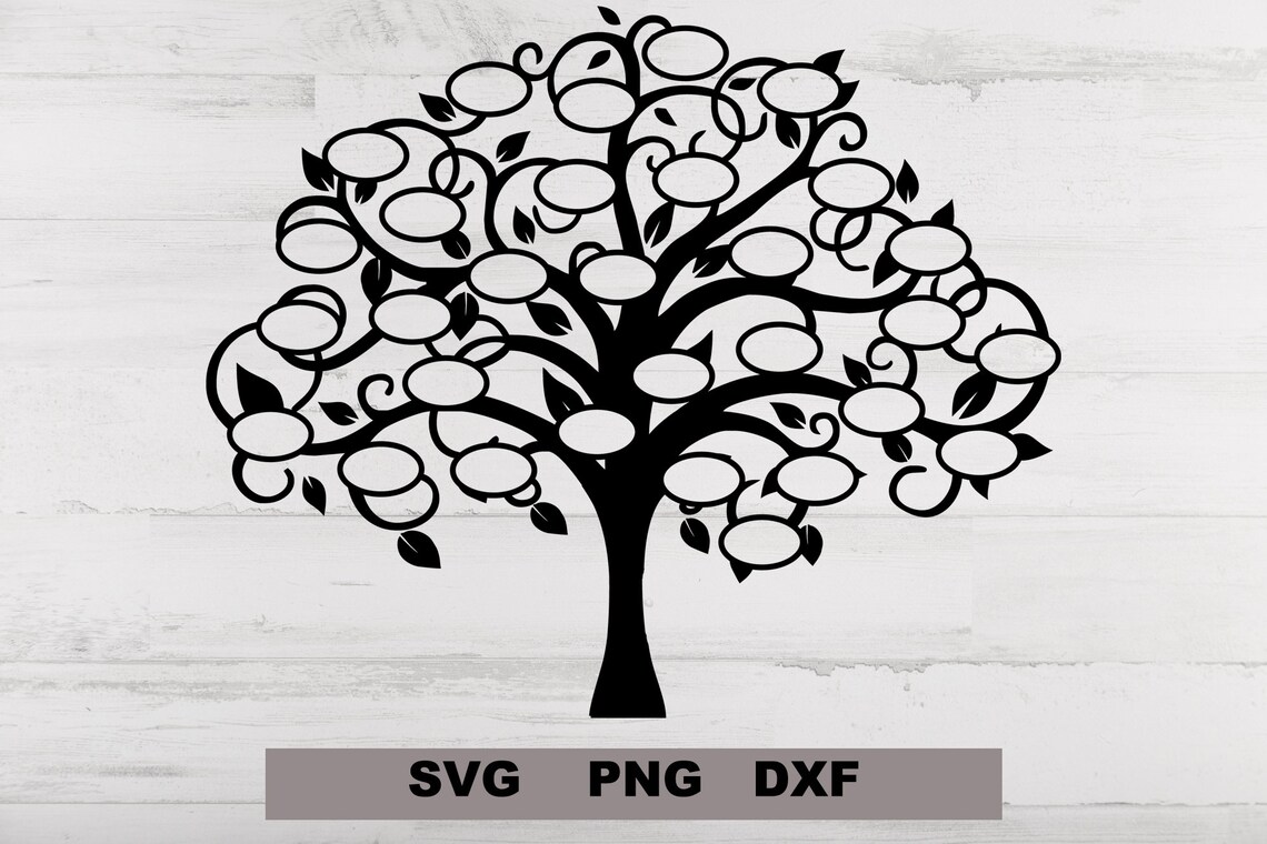 Family Tree 30 Members Svg Family Tree Oval Frame Svg/png.dxf - Etsy