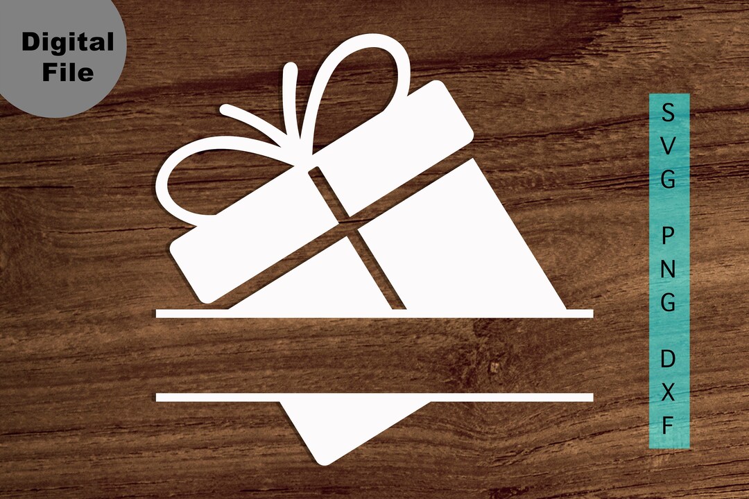 Split Giftbox Cricut Svg File, Gift Box Monogram Frame Svg, Gift Box ...