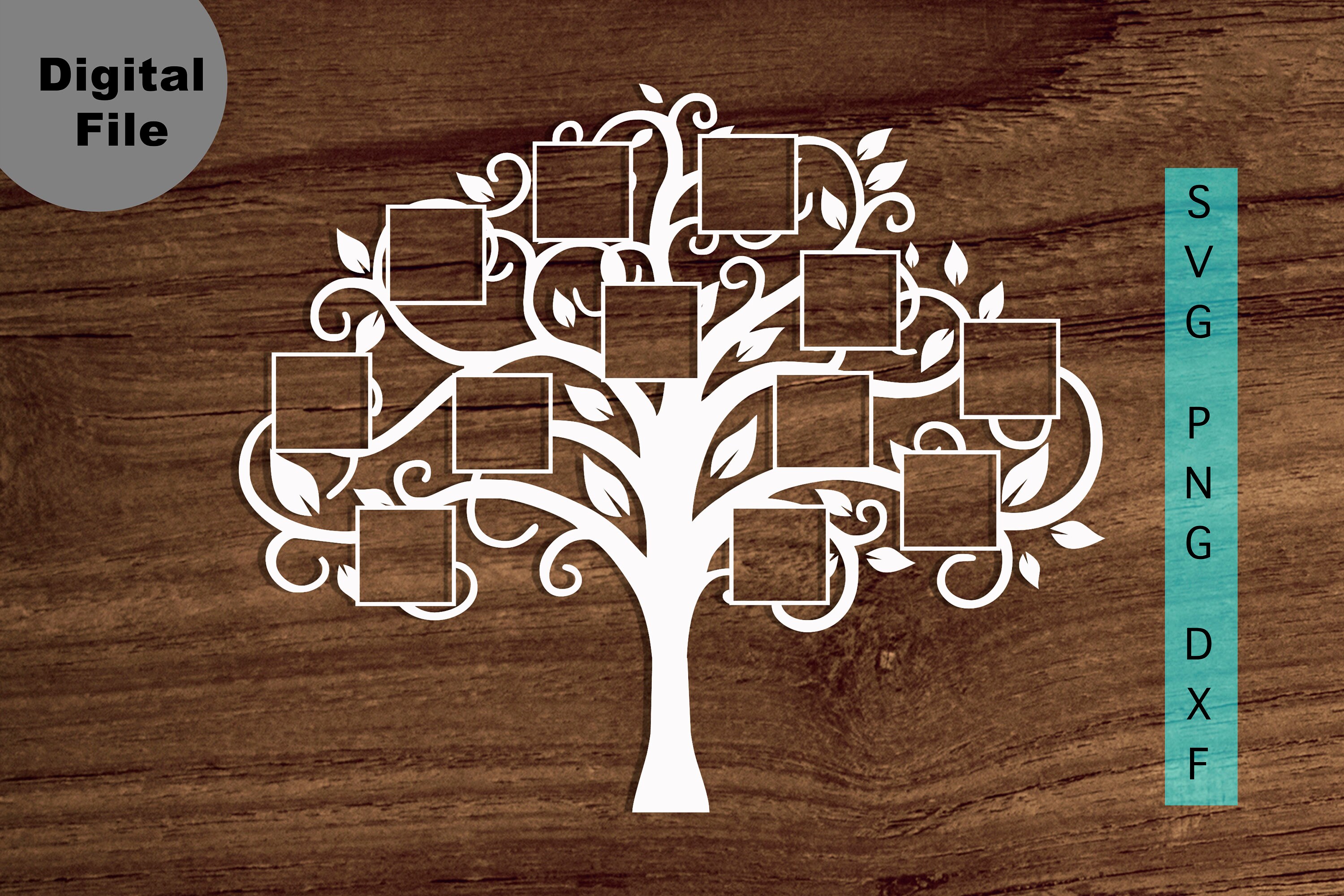 Family Tree 12 members Svg Family Tree square Svg/png/dxf | Etsy