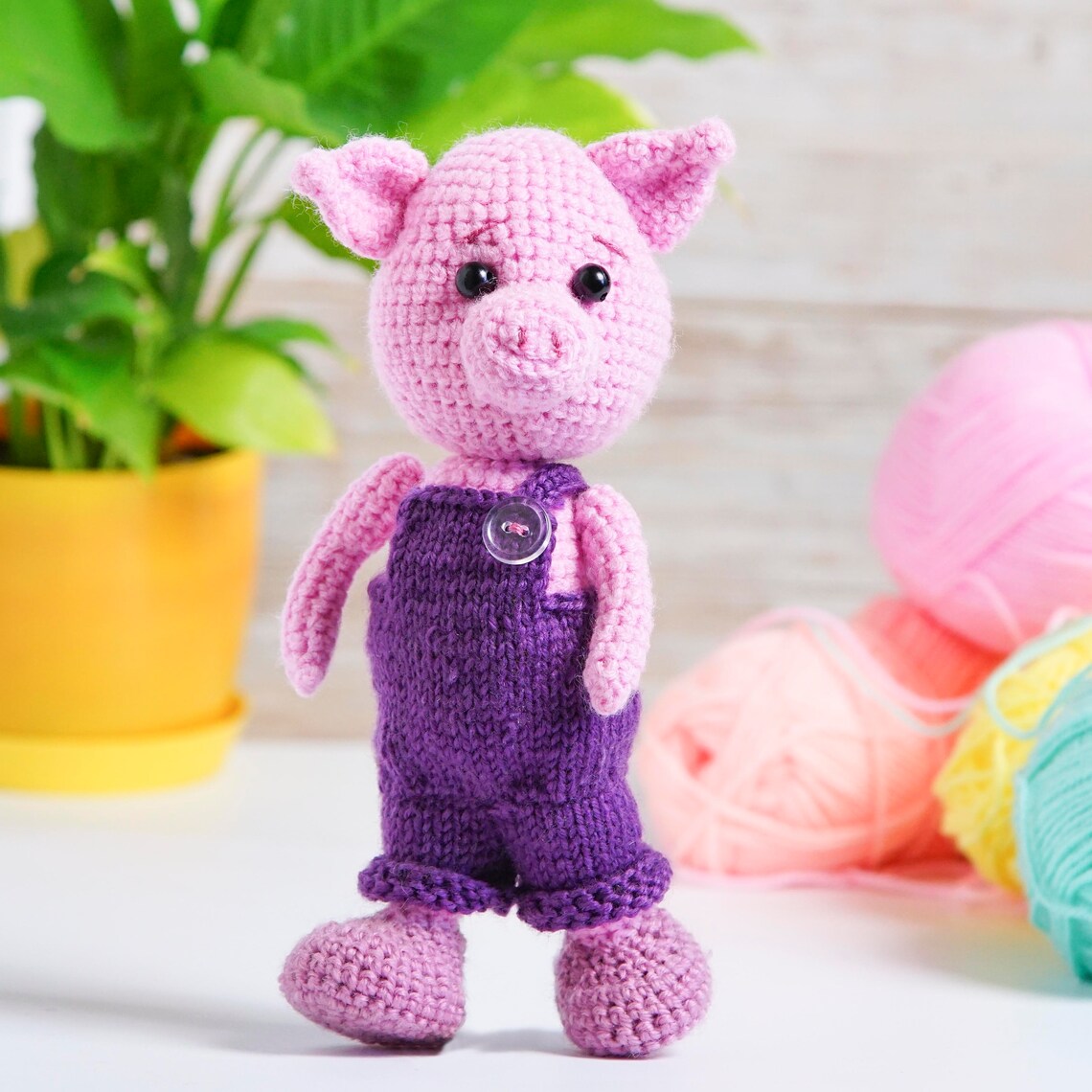 Crochet Piglet Toy Piglet Knit Crochet Stuff Animal Piglet Handmade ...