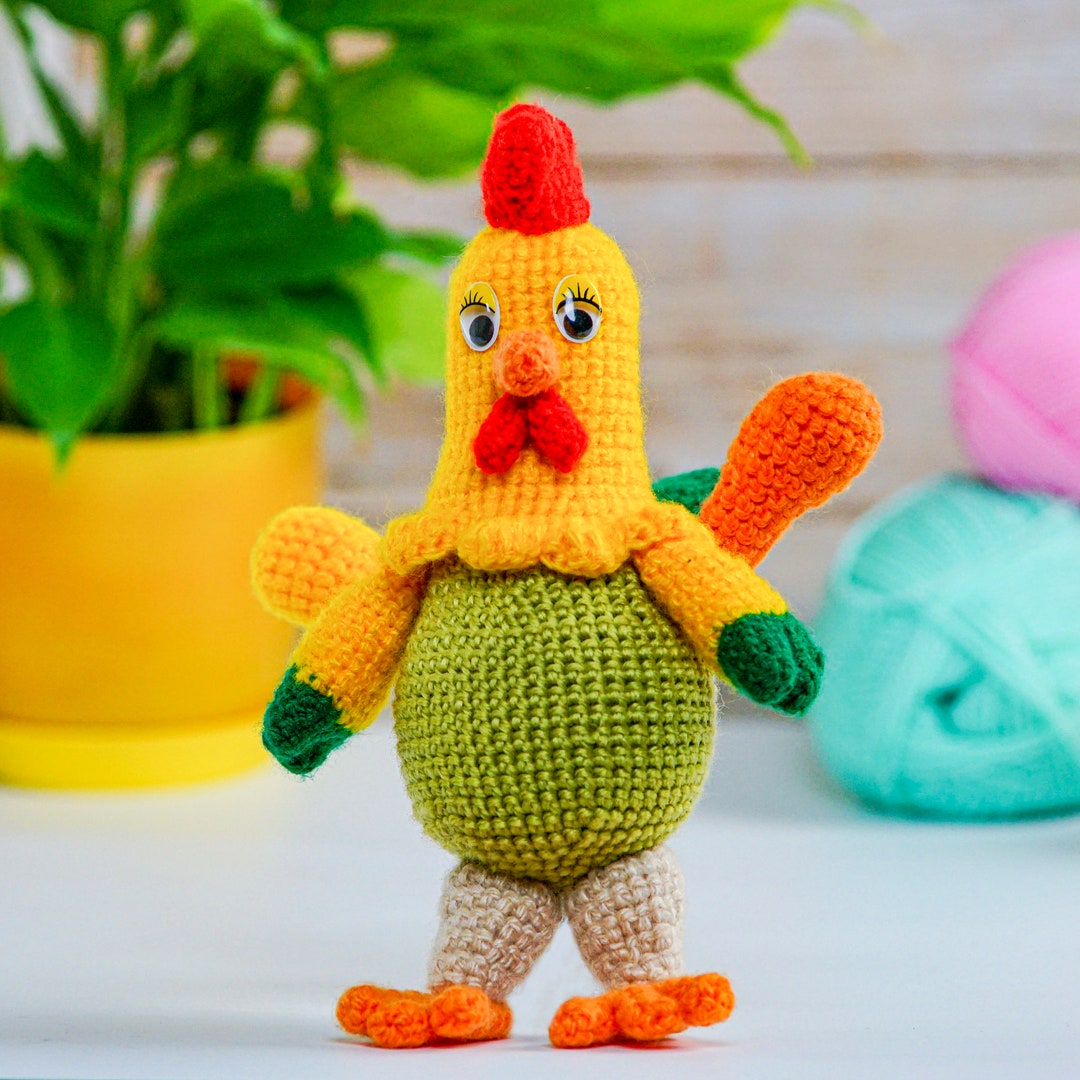 Crochet Rooster Toy Rooster Amigurumi Rooster Knit Rooster Handmade ...