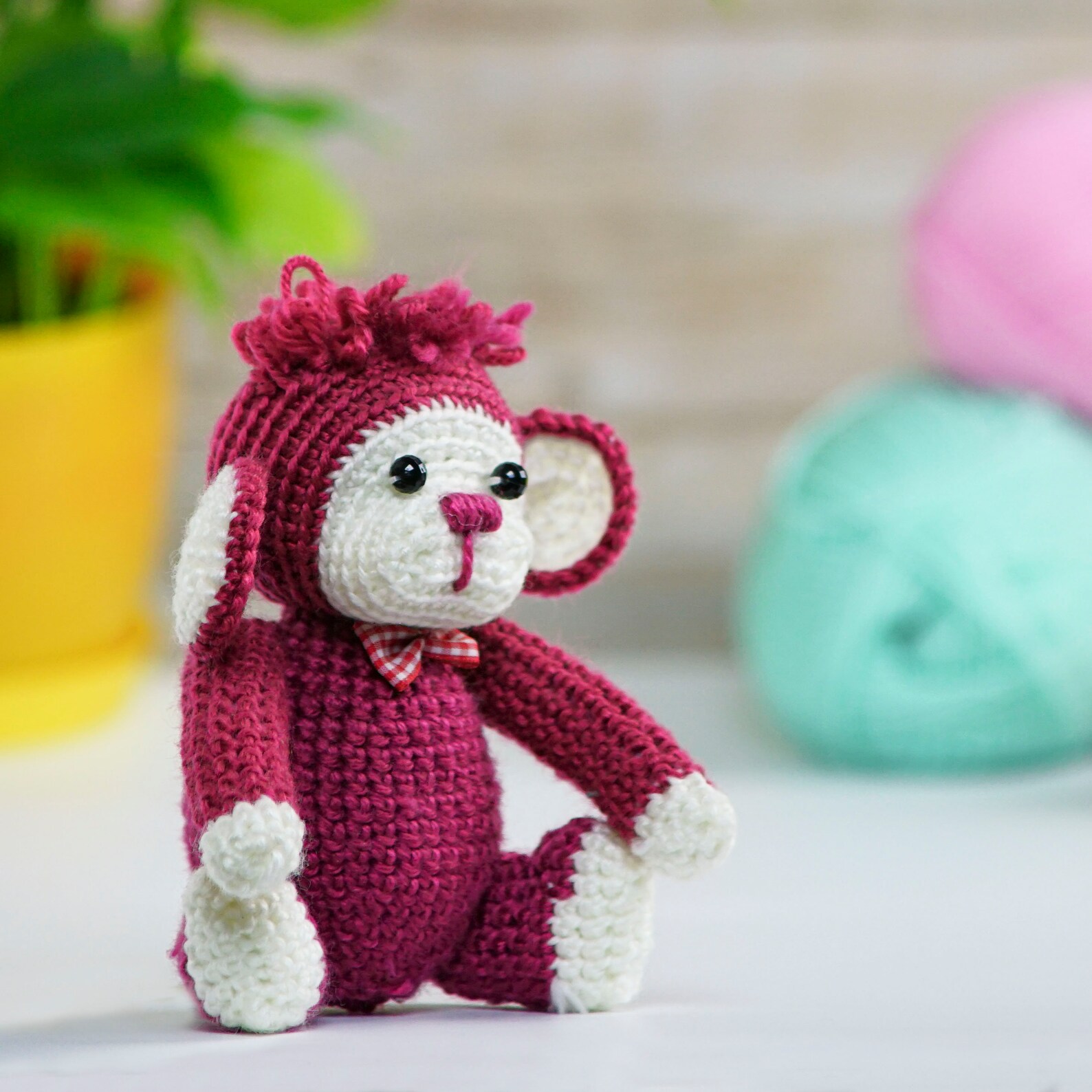 Crochet Monkey Toy Monkey Knitted Amigurumi Monkey Handmade Home ...