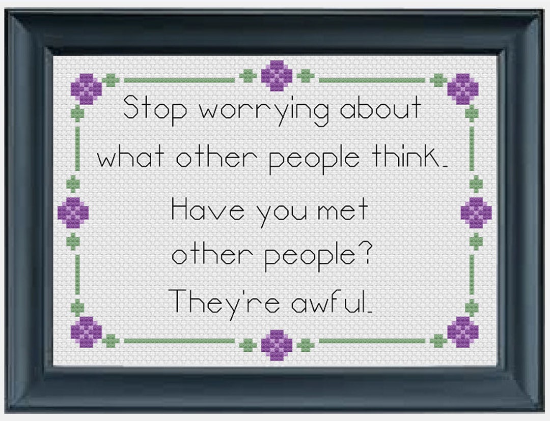 Stop Worrying Mental Health Stitch Pattern, PDF Cross Stitch Pattern ...