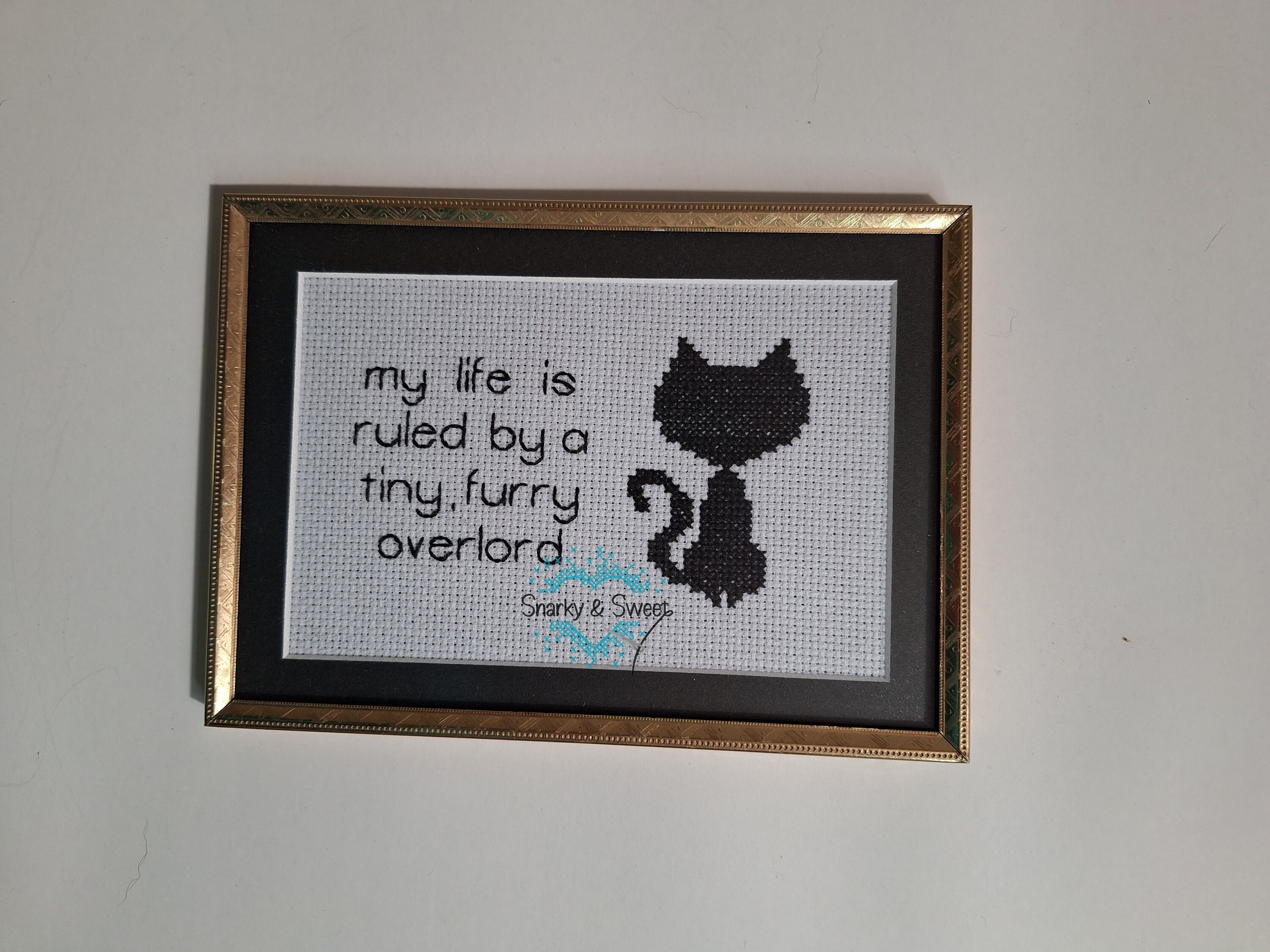 Completed Funny Cat Cross Stitch Furry Overlord Stitch Funny - Etsy