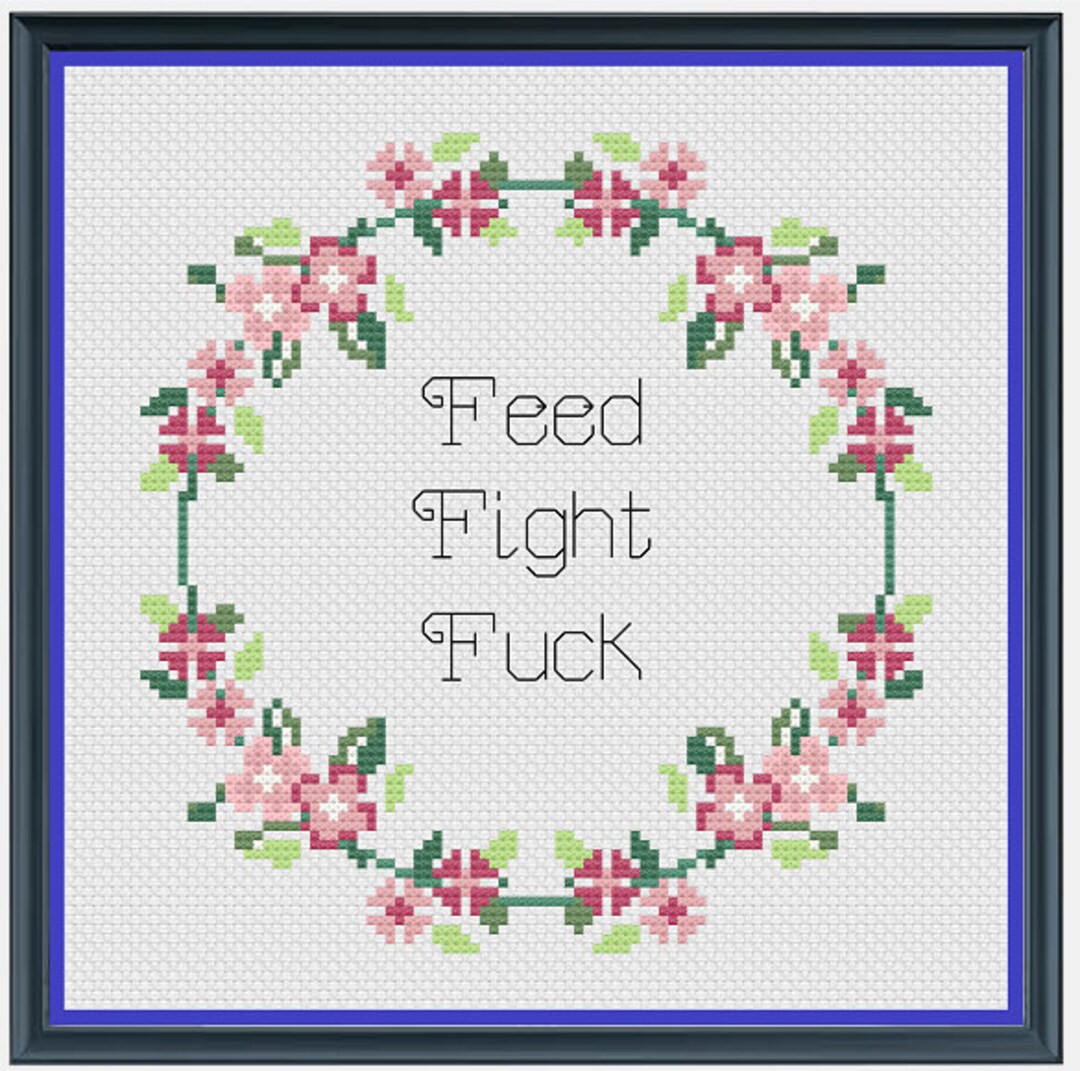 Feed Fight...pdf Pattern Funny Cross Stitch Pattern - Etsy