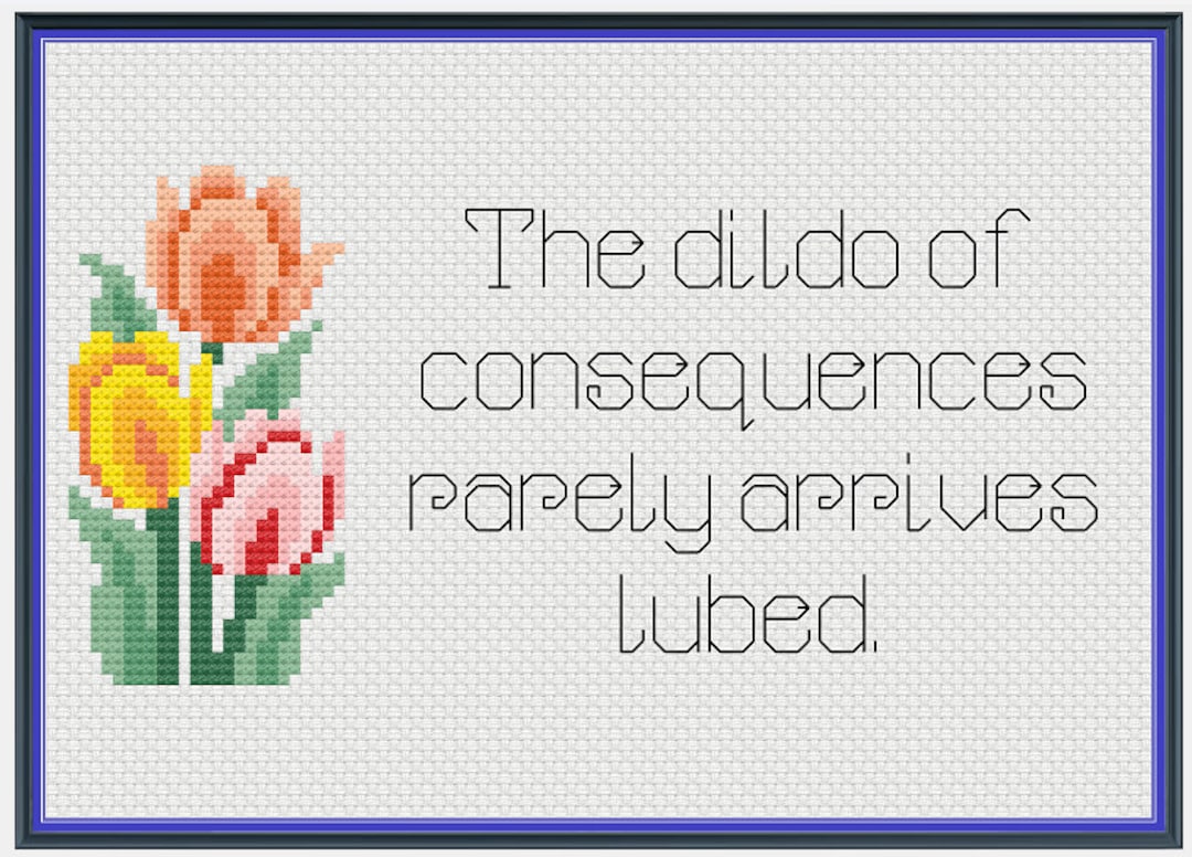 Dildo Of Consequence Pdf Pattern Snarky Cross Stitch Pattern Funny 6034