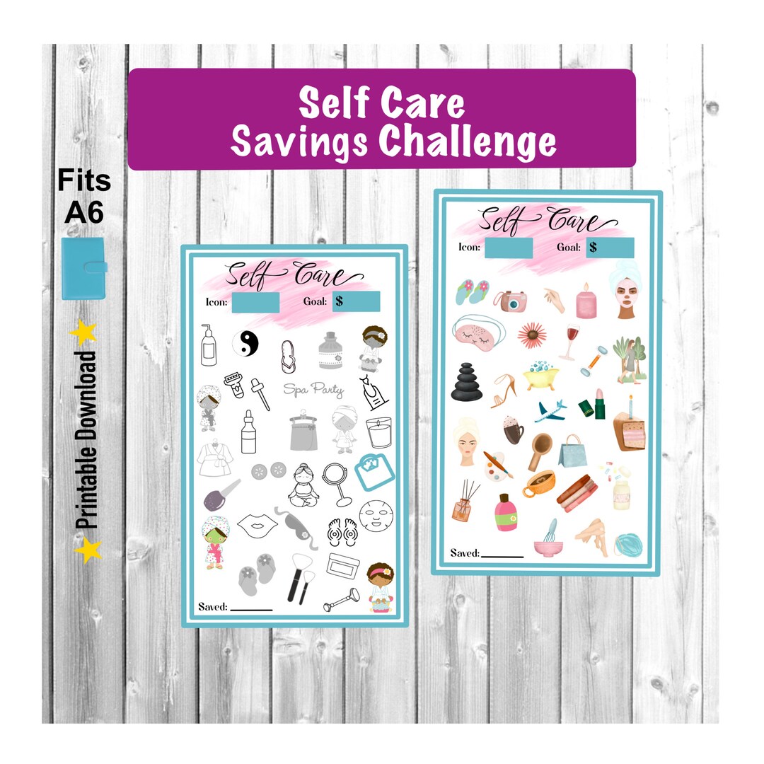 Self Care Savings Challenge, Printable A6 Mini Savings Challenge ...