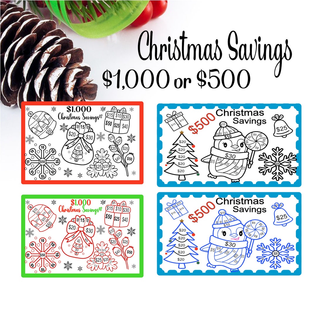 Christmas Savings Challenge| Savings Challenge Printable| Money Savings ...